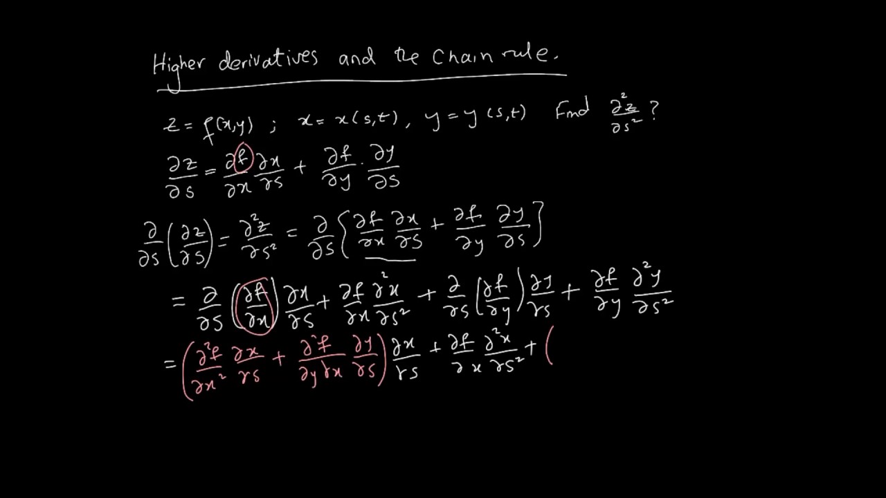 Partial Derivatives Chain Rule For Higher Derivatives YouTube Partial Derivatives Chain Rule For Higher Derivatives YouTube
