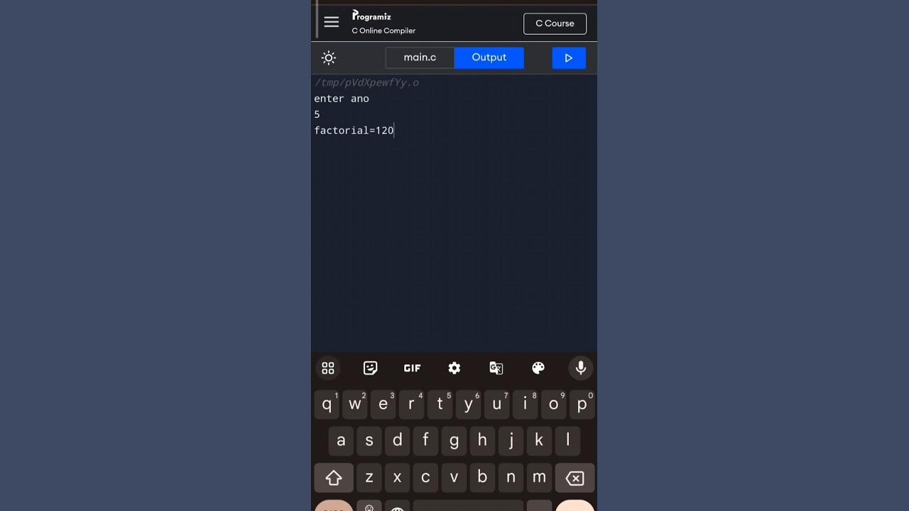 Factorial Coding In C Programming On Mobile π² Shortsviralreelsreelscodinglifeviralvideo