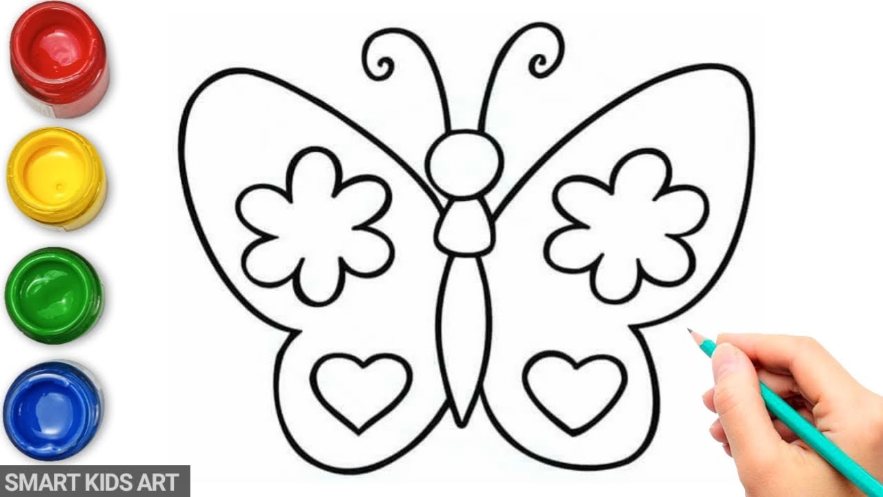Butterfly Drawing | How To Draw Butterfly | Draw Smart - YouTube