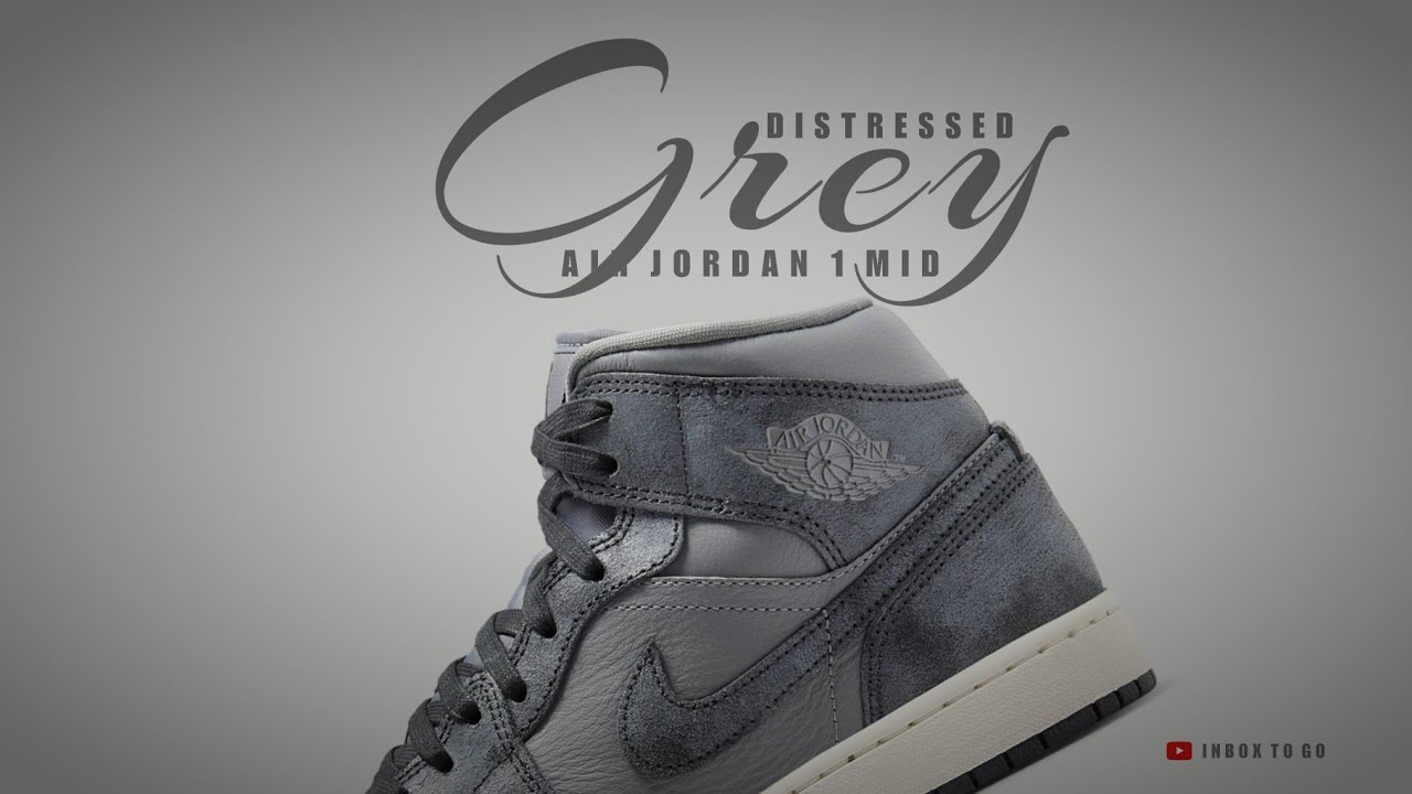 DISTRESSED GREY 2023 Air Jordan 1 Mid OFFICIAL LOOK AND PRICE - YouTube
