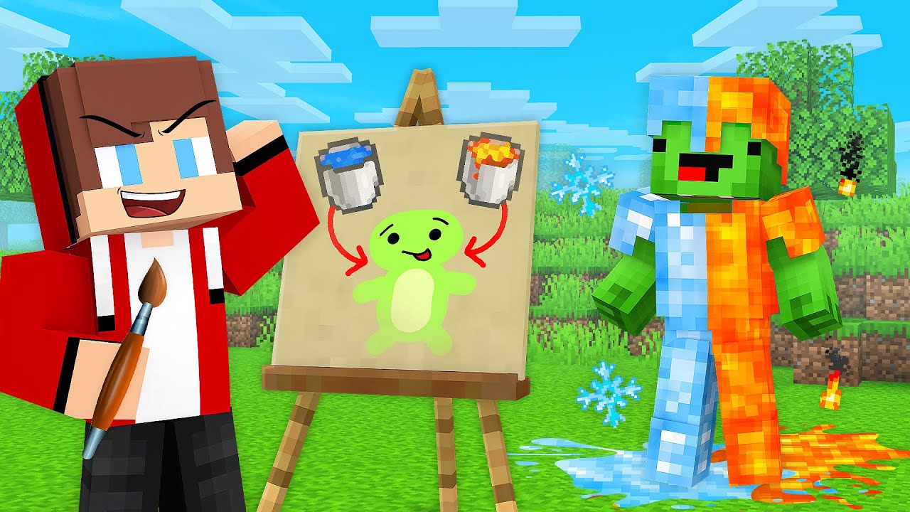 JJ use DRAWING MOD to Prank Mikey With ICE and FIRE Armor in Minecraft (Maizen) - YouTube