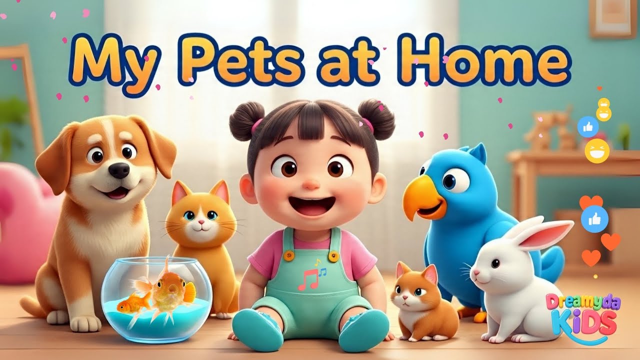 My Pets at Home 🐶🐱🐹 | Cute Kids Song About Pets | Dreamyda Kids - YouTube