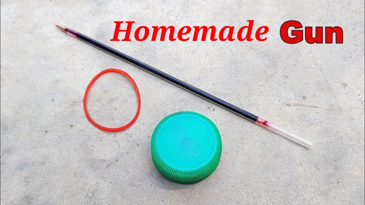 how to make rubber band pen gun/pen slingshot / homemade pen gun#viral ...