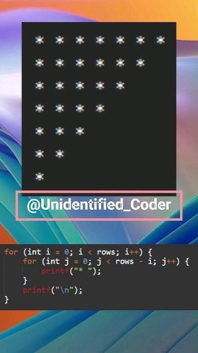 Inverted Right Half Pyramid Pattern In C Unidentifiedcoder Youtube