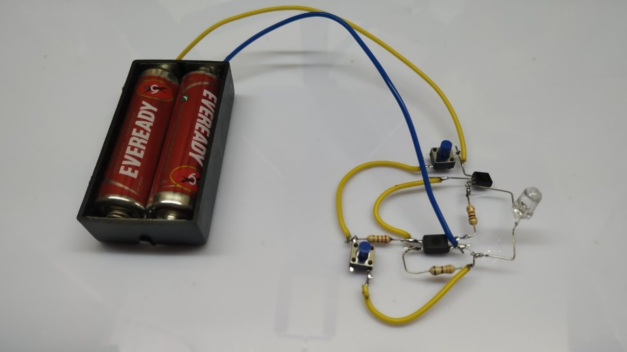 How to make Simple on off switch using push button - YouTube