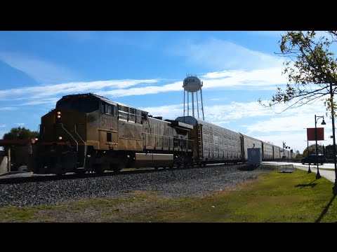 UP 5786 solo leads northbound autorack train in Buda, Texas on 12/2/2024 - YouTube