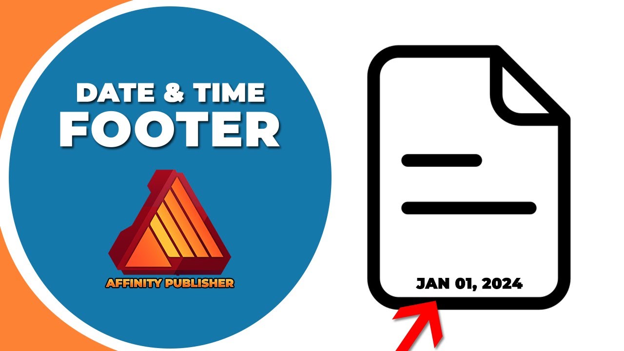 How to add date and time in affinity publisher footer - YouTube
