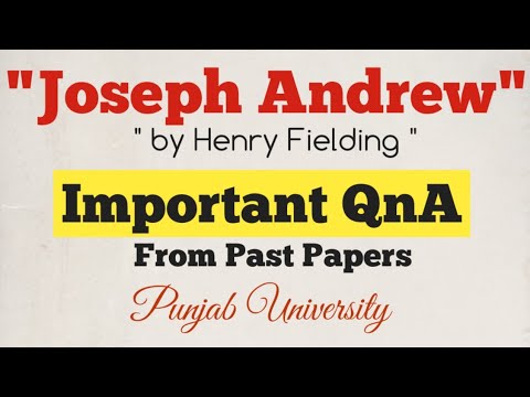 Joseph Andrew by Henry Fielding | Important Question Answer from Past ...