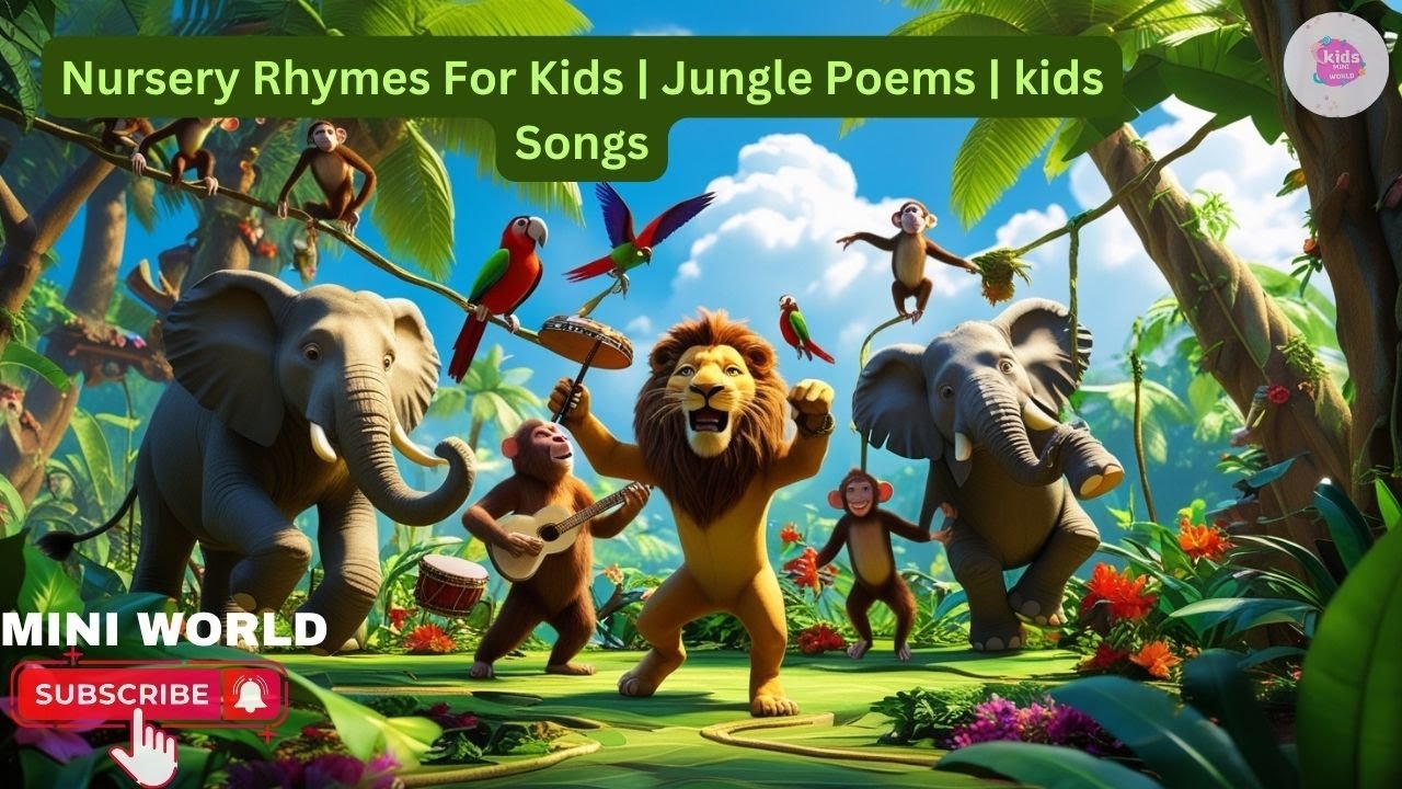 Nursery Rhymes For Kids | Jungle Poems | kids Songs | @miniworldcute ...