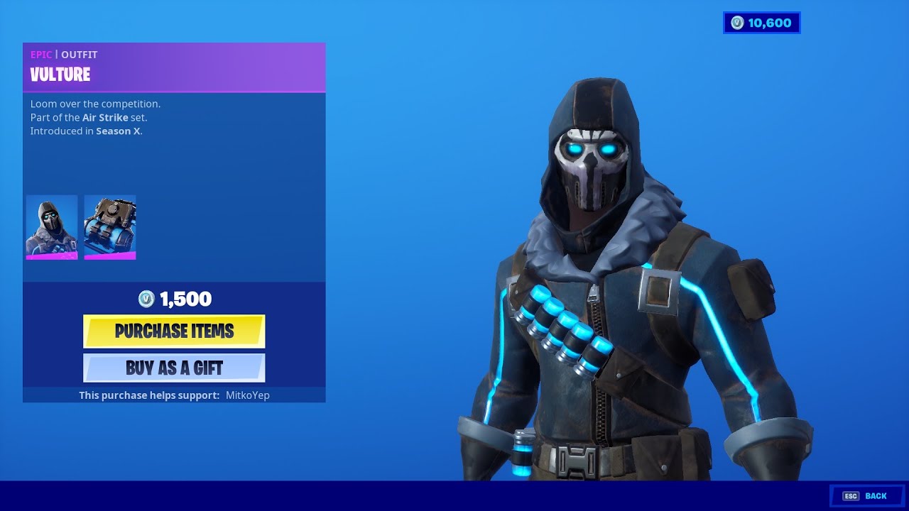 Vulture skin - Fortnite Item Shop (2019-09-01) - YouTube