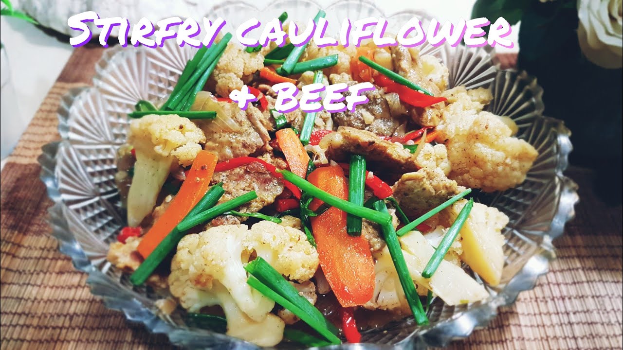 how to cook beef cauliflower stir fry! Healthy beef recipe! - YouTube