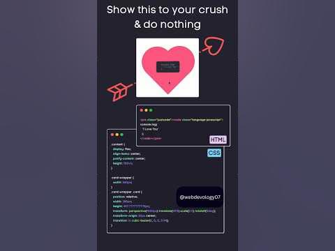 Gift for your crush ️. #html #love #coding #css #codewithharry # ...