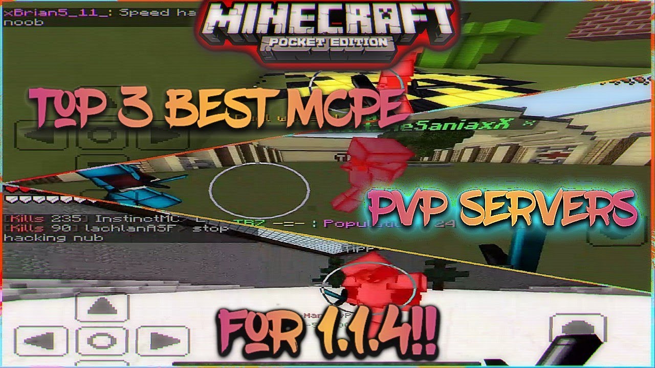 TOP 3 Duels/FFA PvP Servers For MCPE 1.1.4!! - YouTube