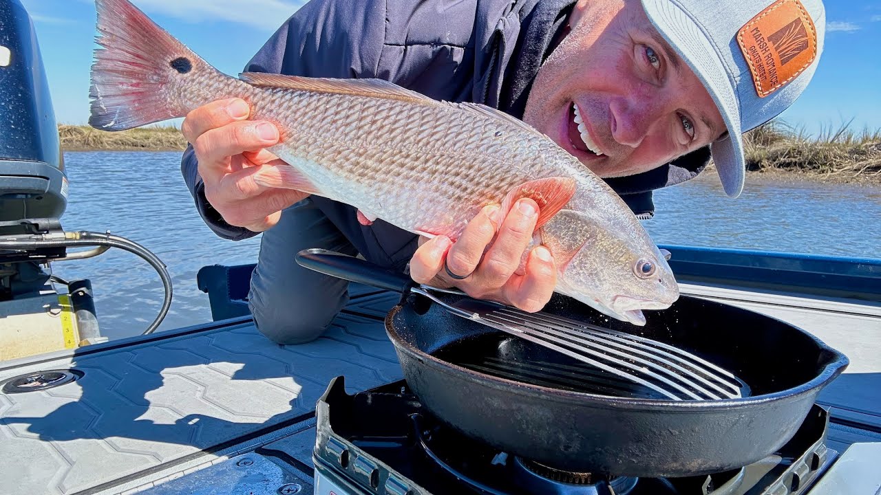 I Caught and Cooked My Catch in the Marsh! - YouTube