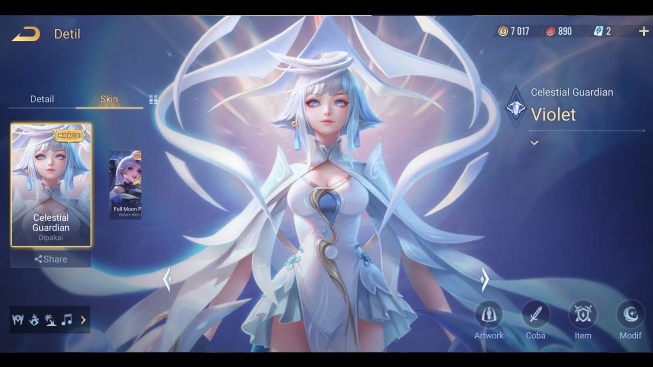 VIOLET CELESTIAL GUARDIAN MIRACLE SKIN GAMEPLAY - ARENA OF VALOR - YouTube