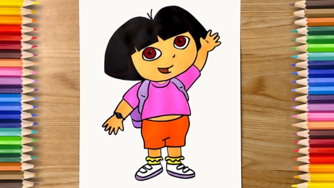 How to Draw Dora the Explorer Easy Drawing For Kids - YouTube