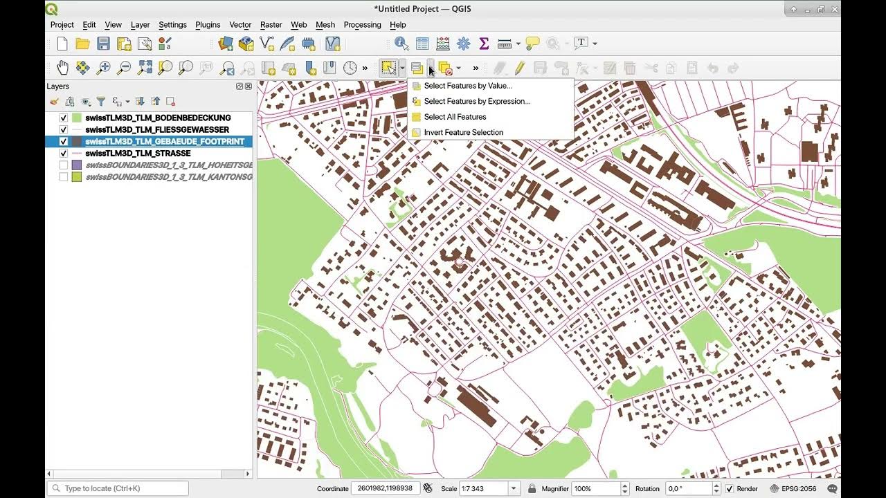 QGIS: Sélection par attributs (sélection avec une requête) - YouTube