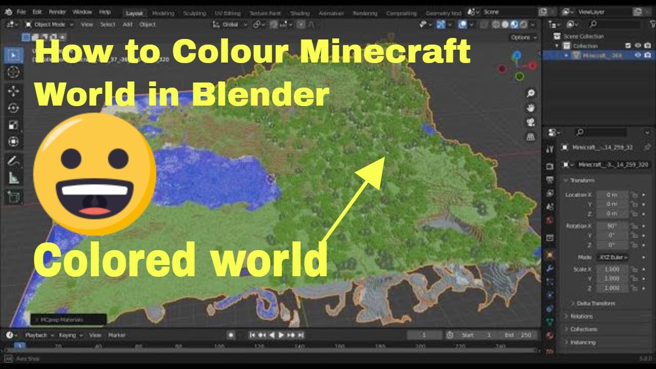 How To Colour Minecraft World In Blender YouTube How To Colour Minecraft World In Blender YouTube