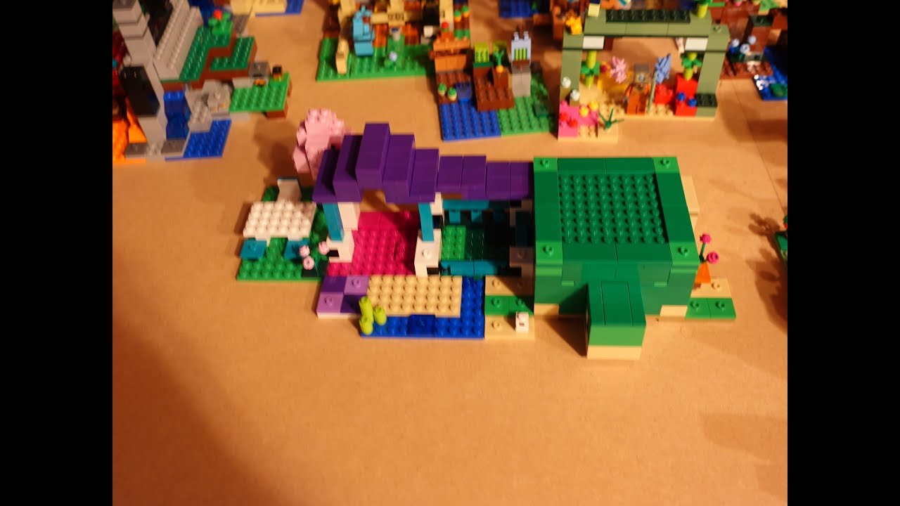Lego Minecraft turtle beach house + Animal sanctuary - YouTube