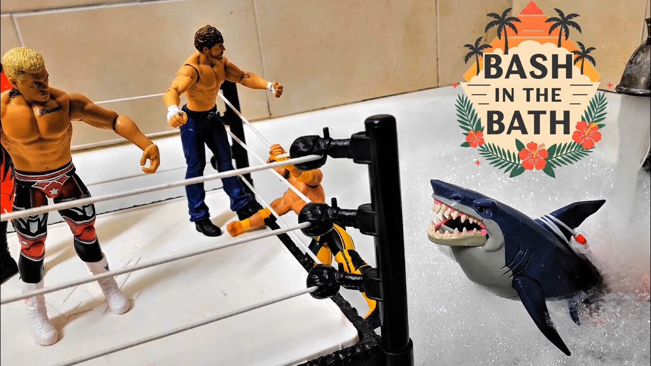 WWE ACTION FIGURES MATCH BASH IN THE BATH - YouTube