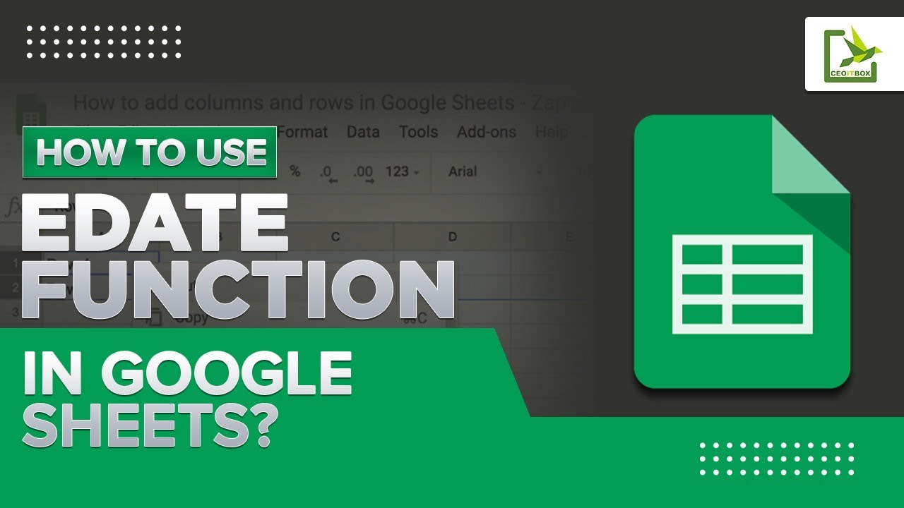 How to use EDATE Function in Google Sheets ? | (Hindi) - YouTube
