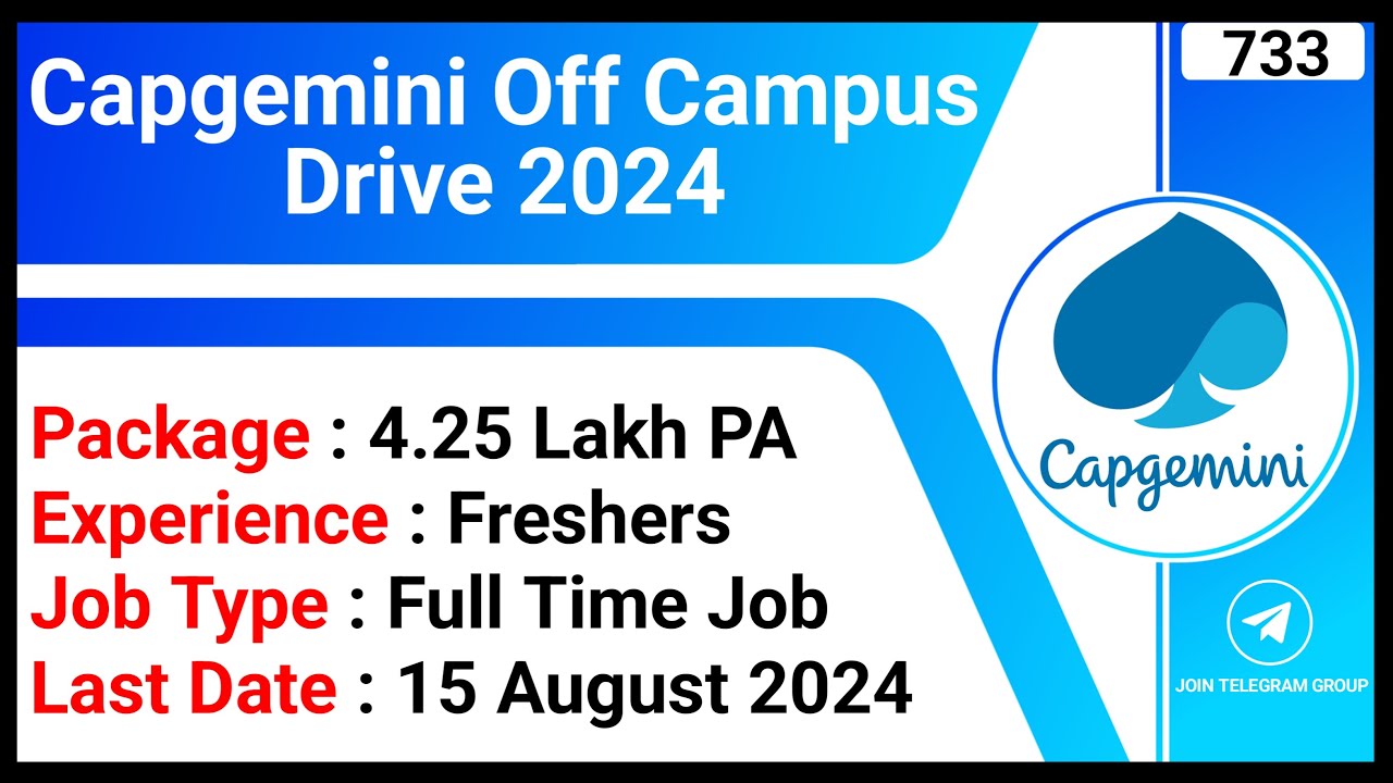 Capgemini Off Campus Drive 2024 | Full Time Jobs | Capgemini Exceller 2024 | Software Engineer ...
