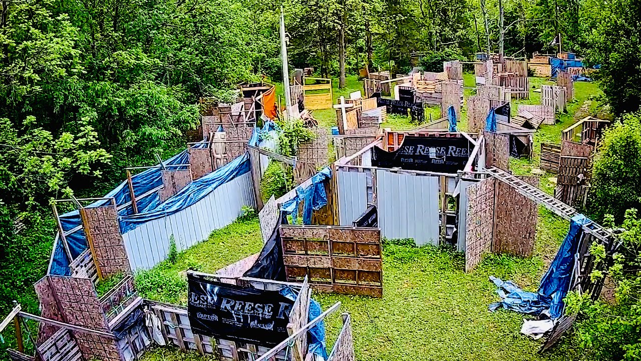 Airsoft team death match at the pallet yard @ fumbles - YouTube