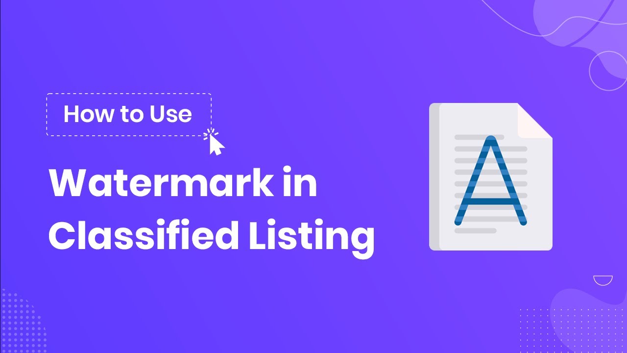 How To Add Watermark For Classified Listing Images - YouTube