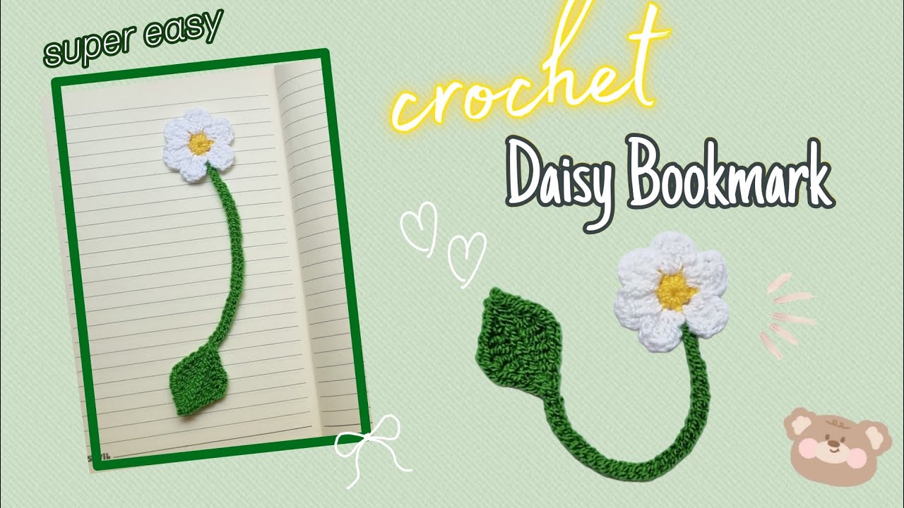 Easy Crochet Daisy Bookmark Tutorial 🌼 | Step-by-Step for Beginners ...