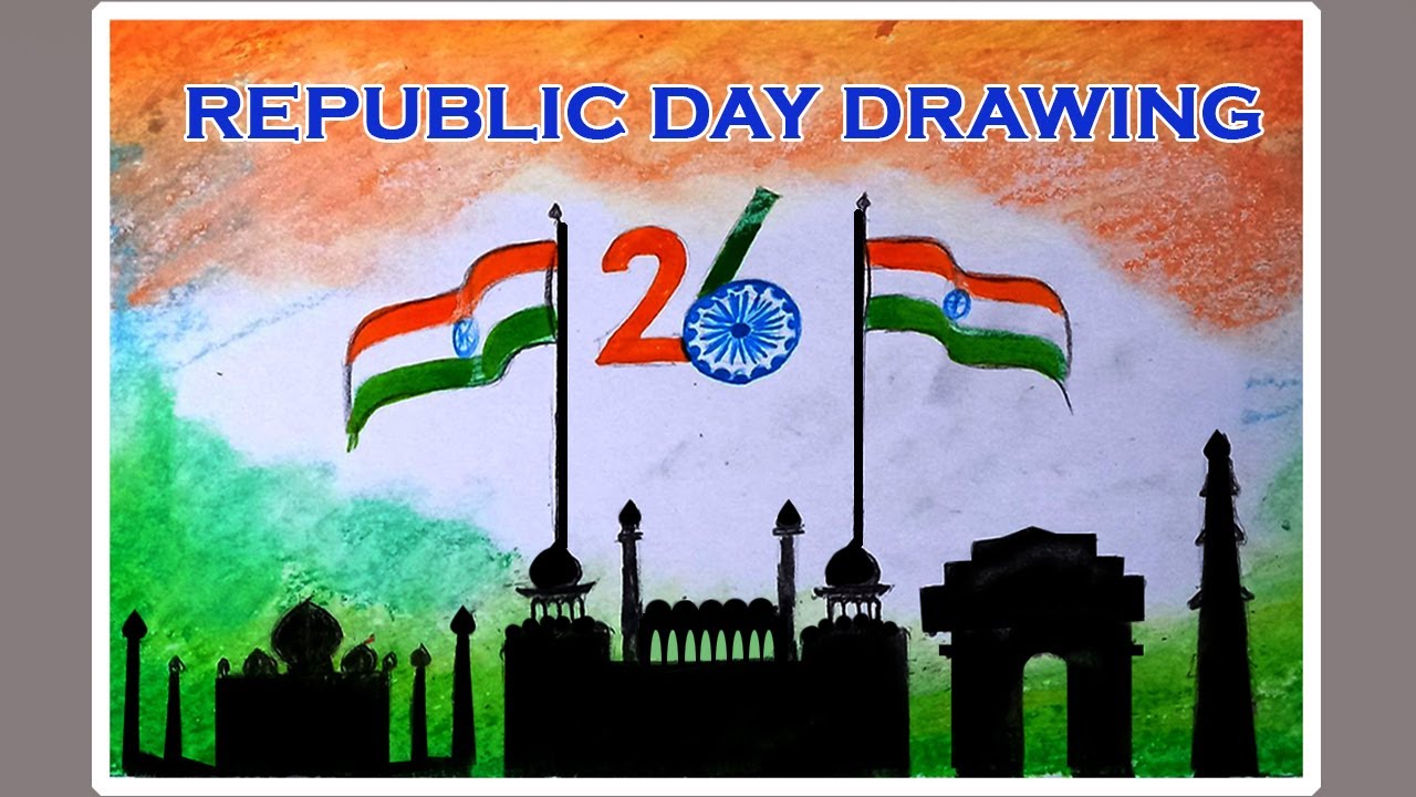 how to draw Republic day drawing easy [ republic day drawing with oil ...