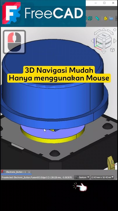 FreeCAD Navigasi 3D mudah hanya menggunakan mouse #desain3d #freecad #shorts #short #shortvideo ...
