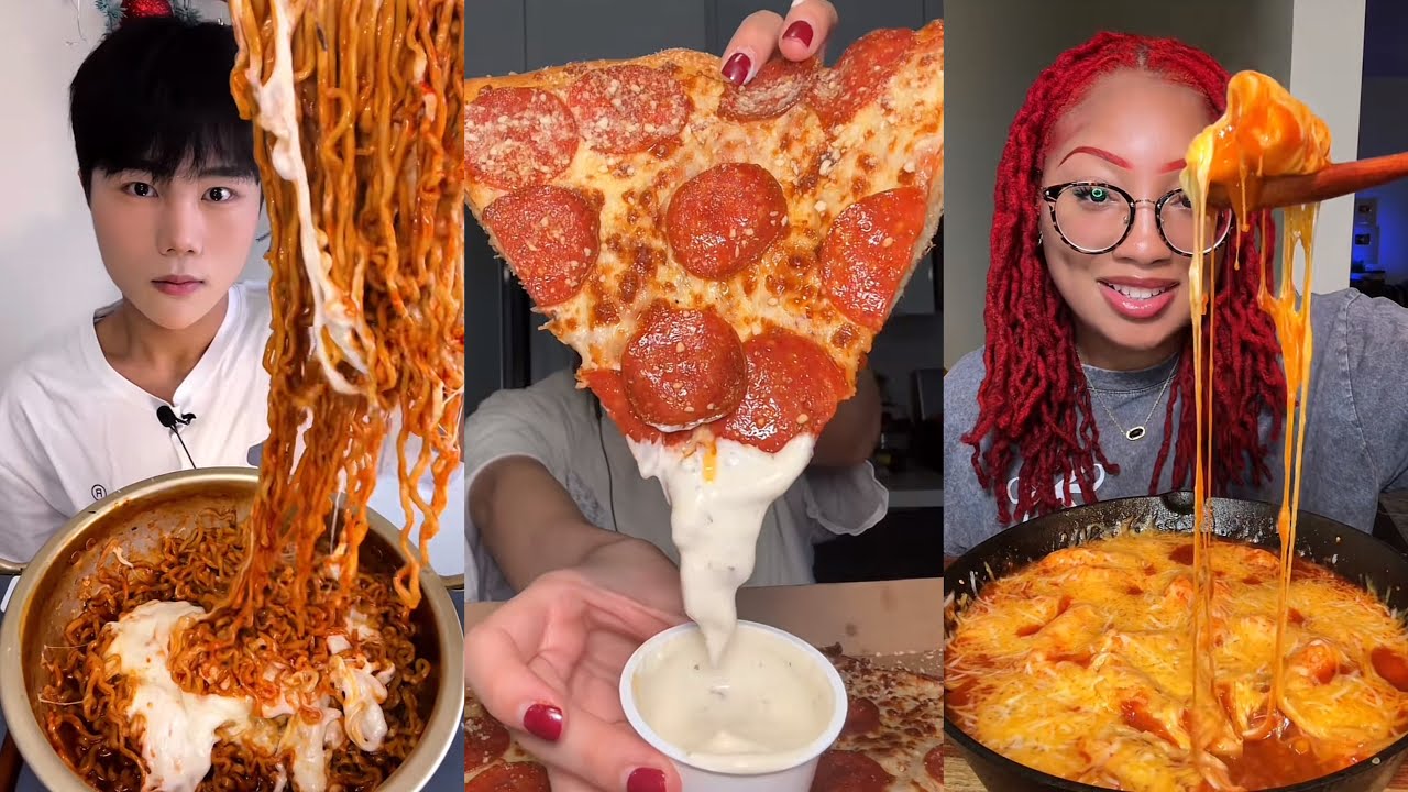 TIKTOK Mukbang Compilation | Buldak, Wingstop, Cheeseburger, Raising ...