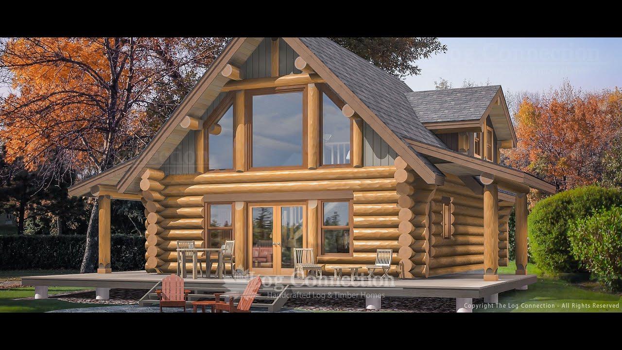 The Newport - Handcrafted Stacked Log Home - YouTube
