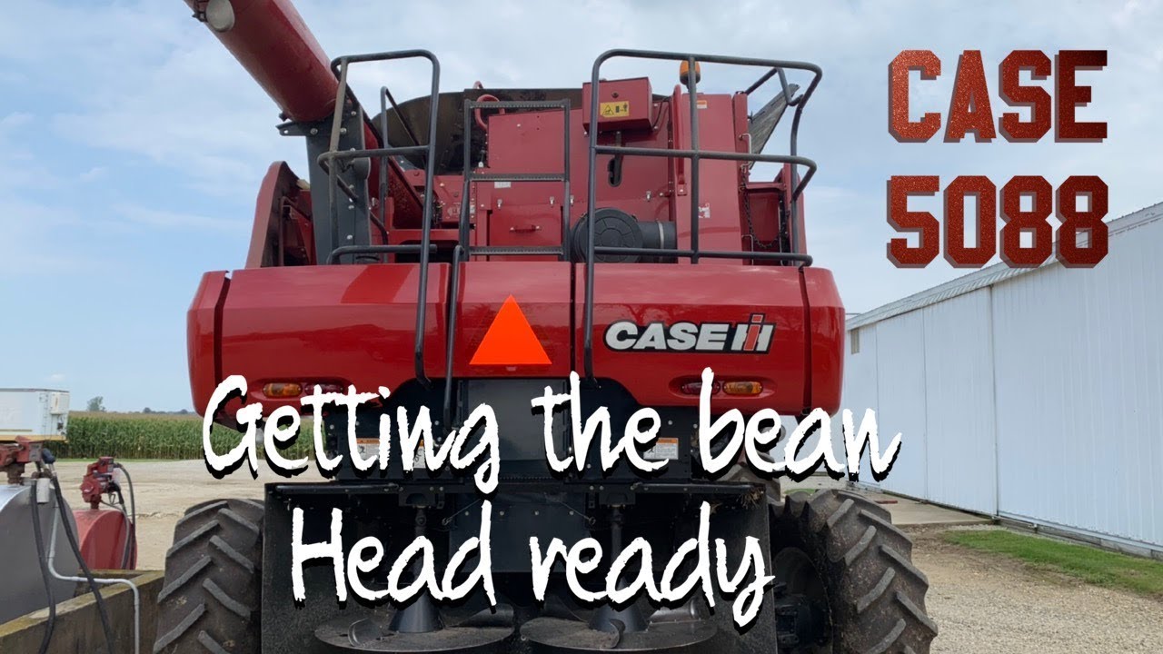 Case 5088 Combine Harvest Prep for Soybeans - YouTube
