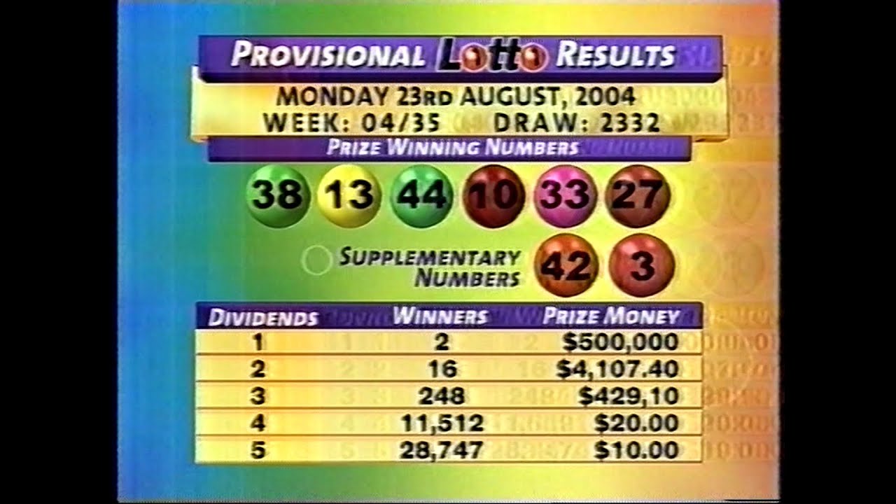 NSW Lotteries - Lotto 1 Results (TCN-9, 23/8/2004) - YouTube