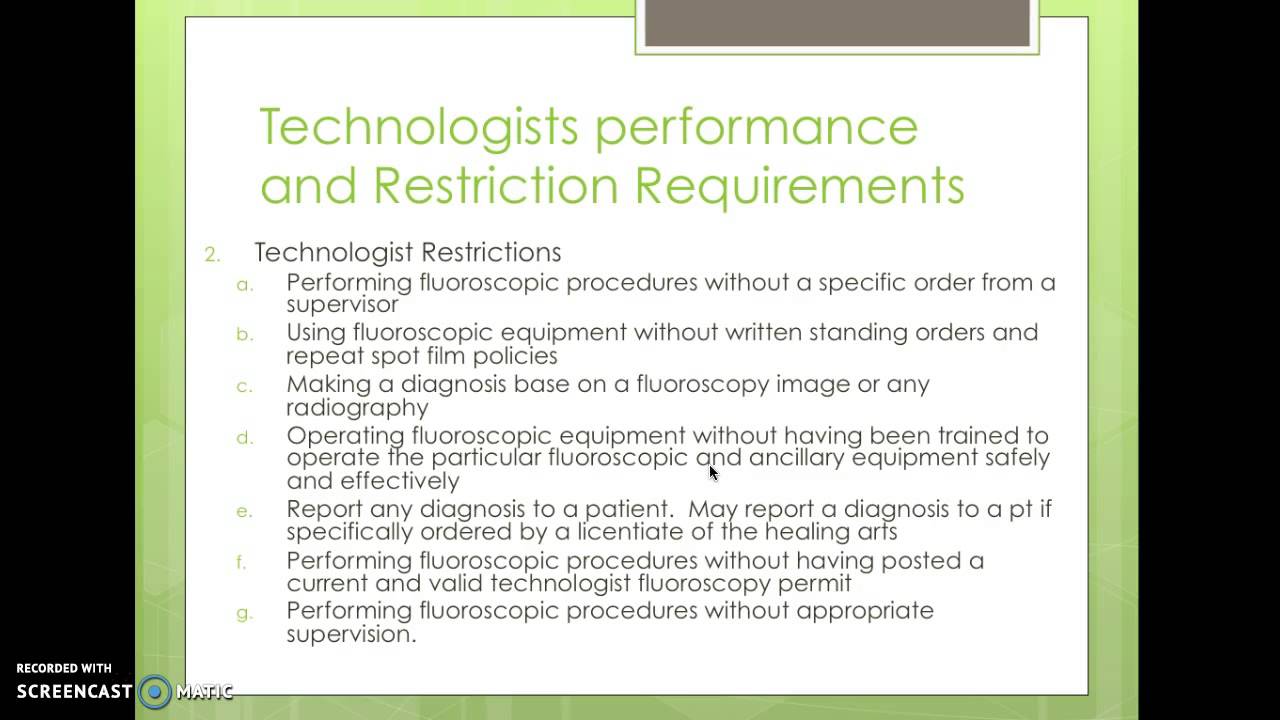 RADT 086 CRT Fluoro Tech Permits - YouTube