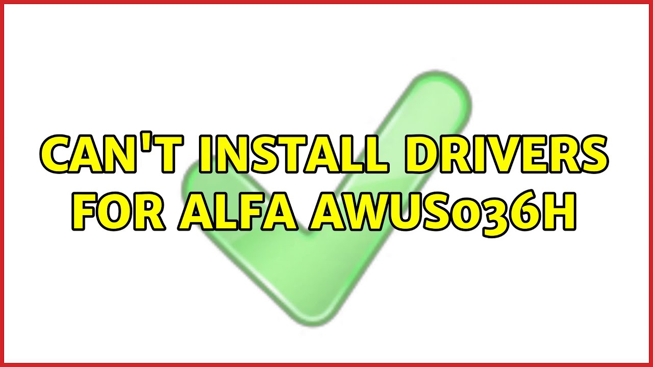 Ubuntu: Can't install drivers for Alfa AWUS036H - YouTube