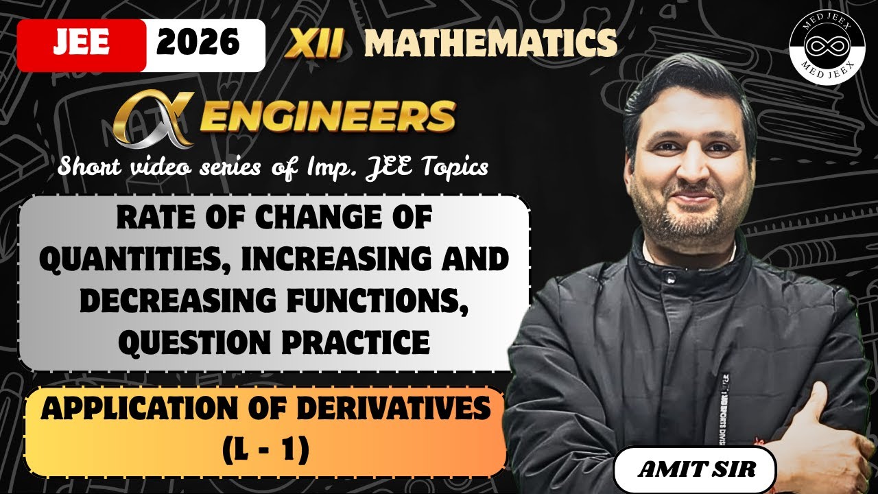Application of Derivatives | Rate of Change, Increasing & Decreasing ...