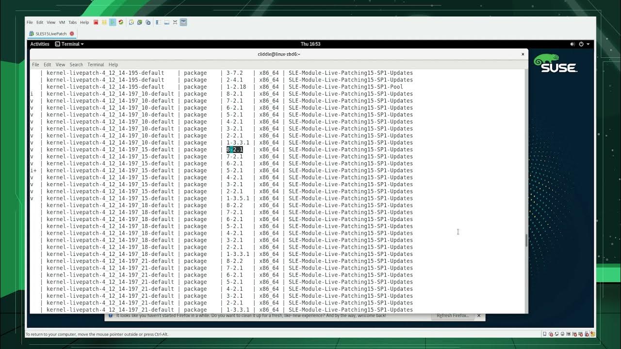SUSECON 2021 - DEMO 1079 - Incorporating Live Kernel Patching to your patch process - DEMO ...