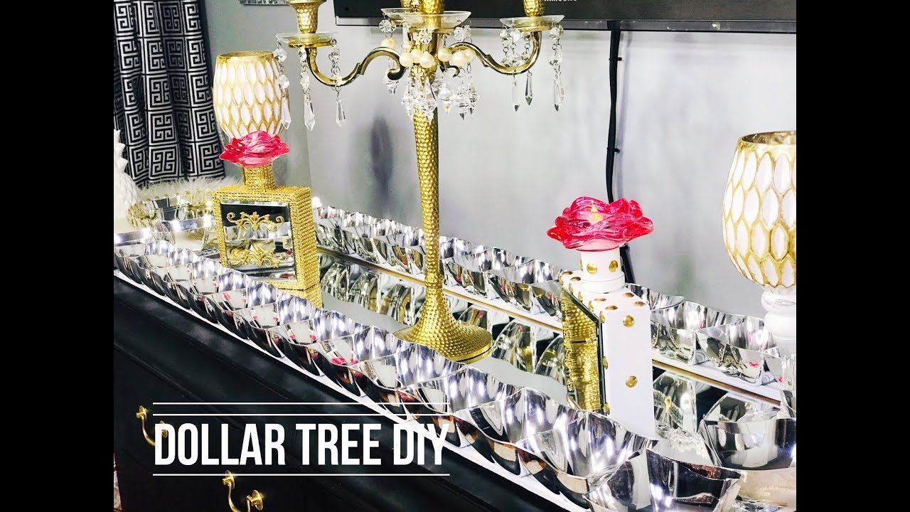 Glam Dollar Tree DIY Mirror| Glam Dollar Tree Table Runner | DIY Mirror ...