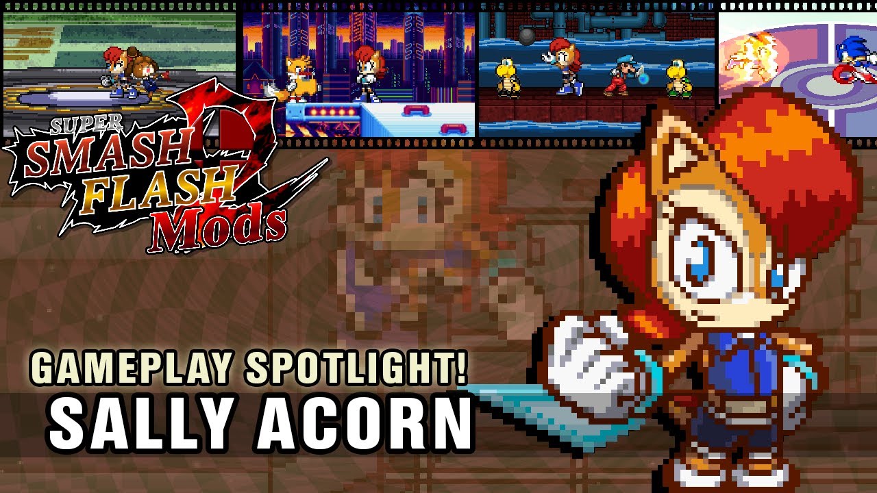 SSF2 Mods Gameplay Spotlight Showcase - Sally Acorn (Sonic The Hedgehog ...