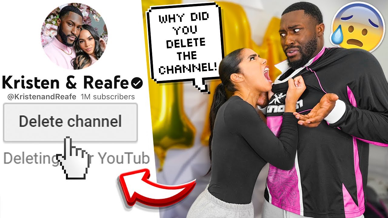 I DELETED OUR YOUTUBE CHANNEL AT 1MILLION PRANK! *SHE GOES CRAZY* - YouTube