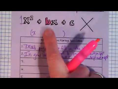 Factoring Quadratic Trinomials with leading coefficient of 1 - YouTube