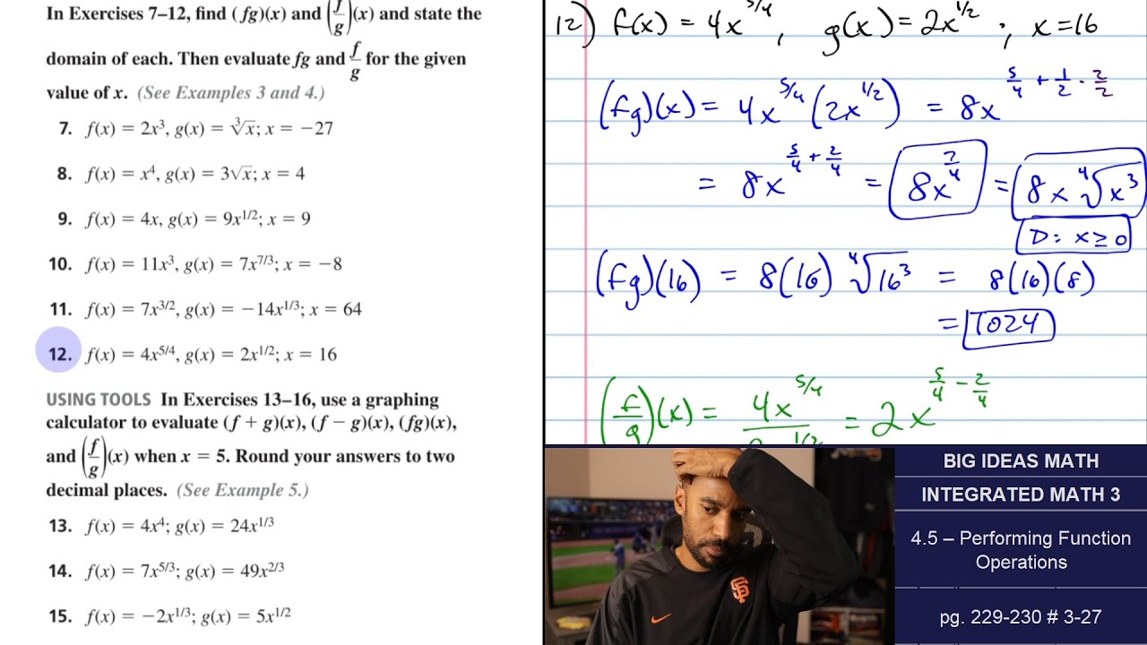 Big Ideas Math [IM3]: 4.5 - Performing Function Operations (Lecture ...