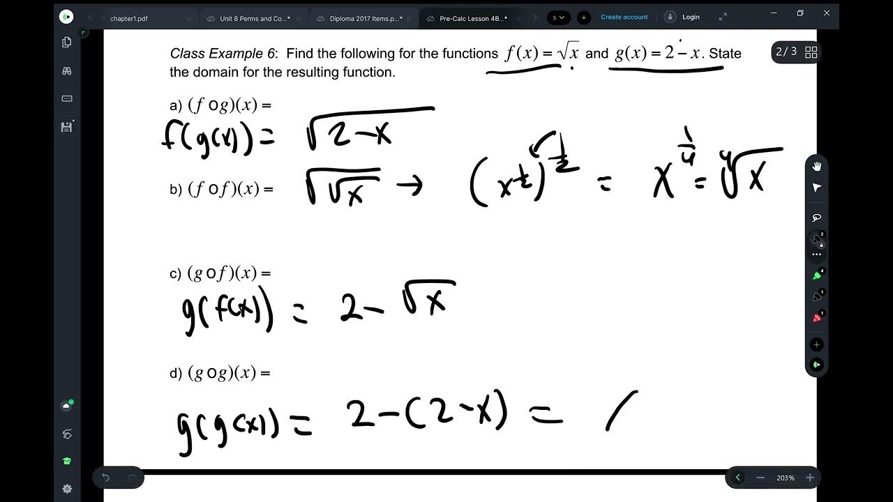 Pre-Calc Review - Functions Compositions and Operations - YouTube