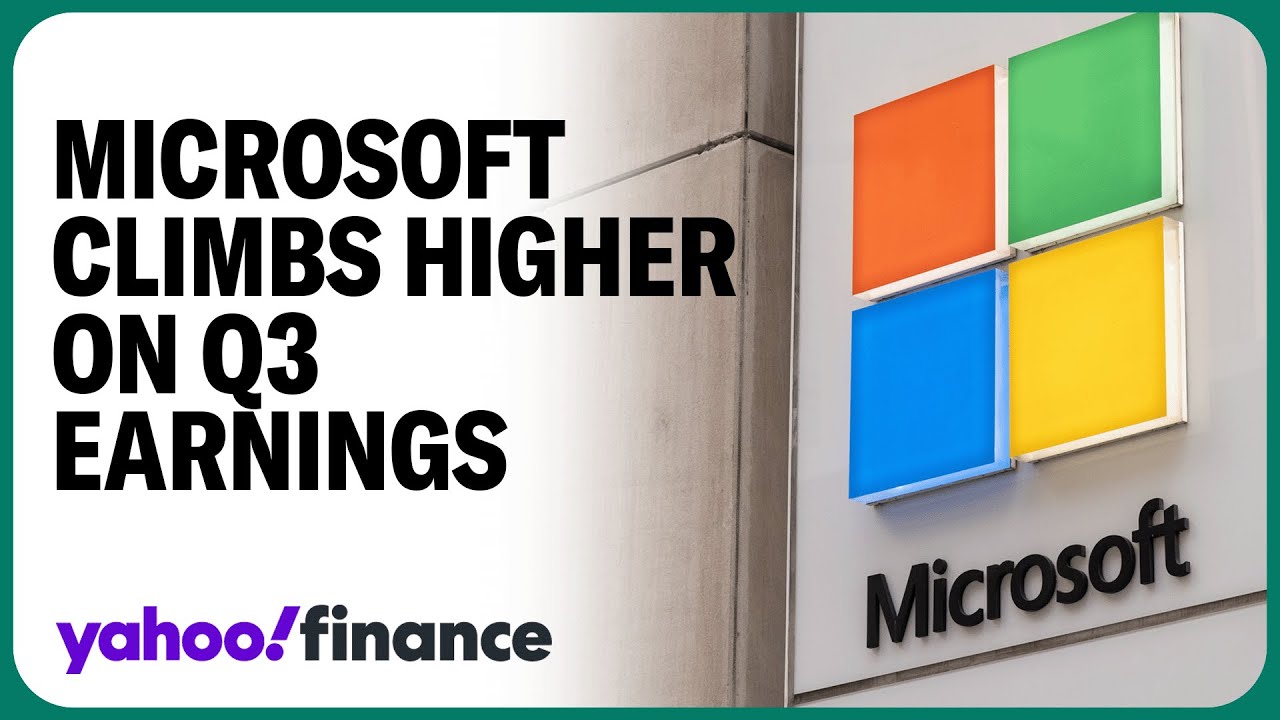 Microsoft stock climbs higher on Q3 earnings, cloud revenue - YouTube