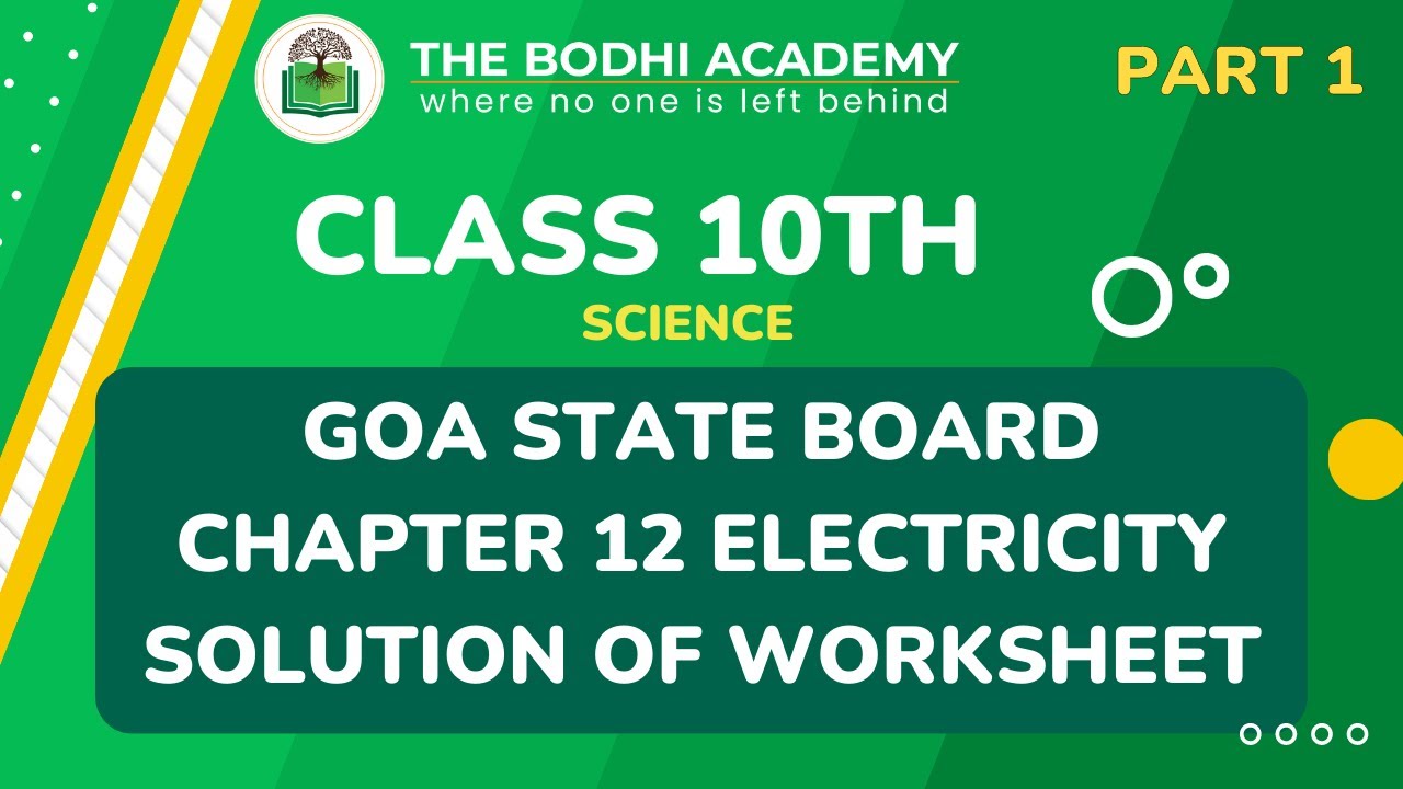 Goa state board std 10th science chapter 12 electricity solution of ...