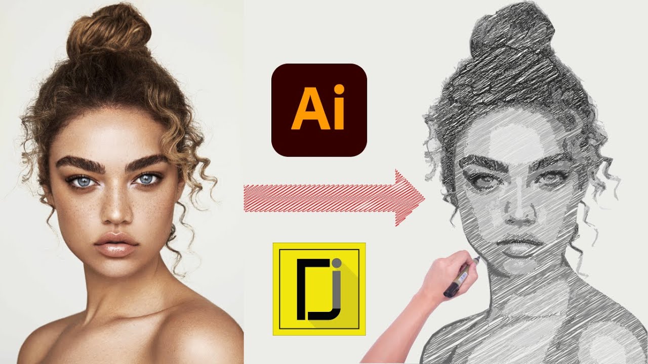 Convert Your Photo into Pencil scribble | Adobe illustrator Pencil ...