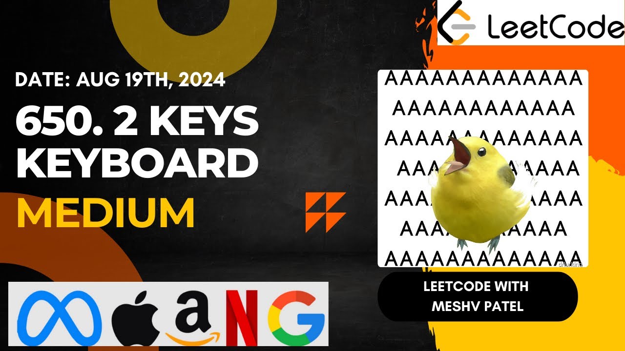 650 2 Keys Keyboard Prime Factorisation Leetcode Daily Challenge Java Dry Run Youtube