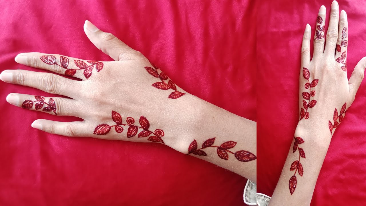 Very beautiful leaf mehndi design|Eman mehndi collection - YouTube